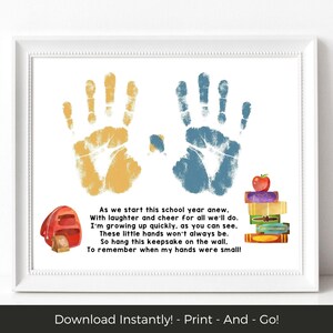 Handprint Craft Back to School Poem, First Day of School Activity Idea ...