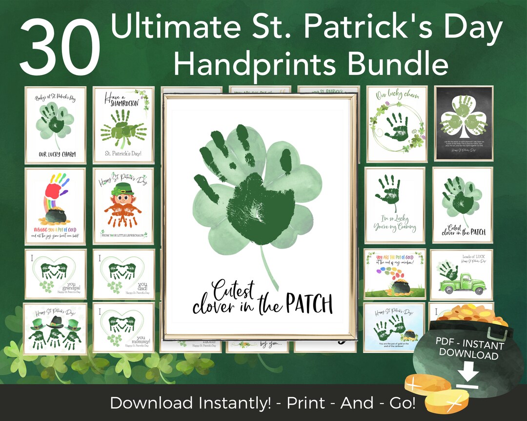 Printable St Patricks Day Handprint Craft Ideas St Patricks - Etsy