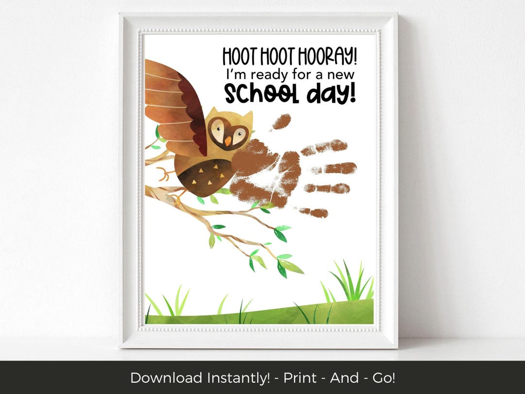 Handprint Craft Back to School Printable, First Day of School Handprint ...