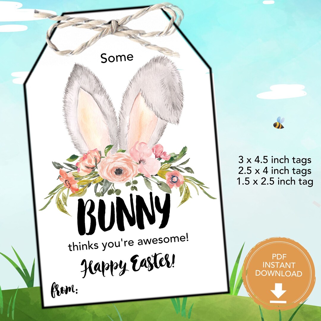 Some Bunny Loves You Gift Tag, Easter Gift Tags, Easter Printable for ...