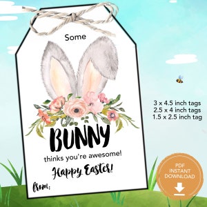 Some Bunny Loves You Gift Tag, Easter Gift Tags, Easter Printable for ...