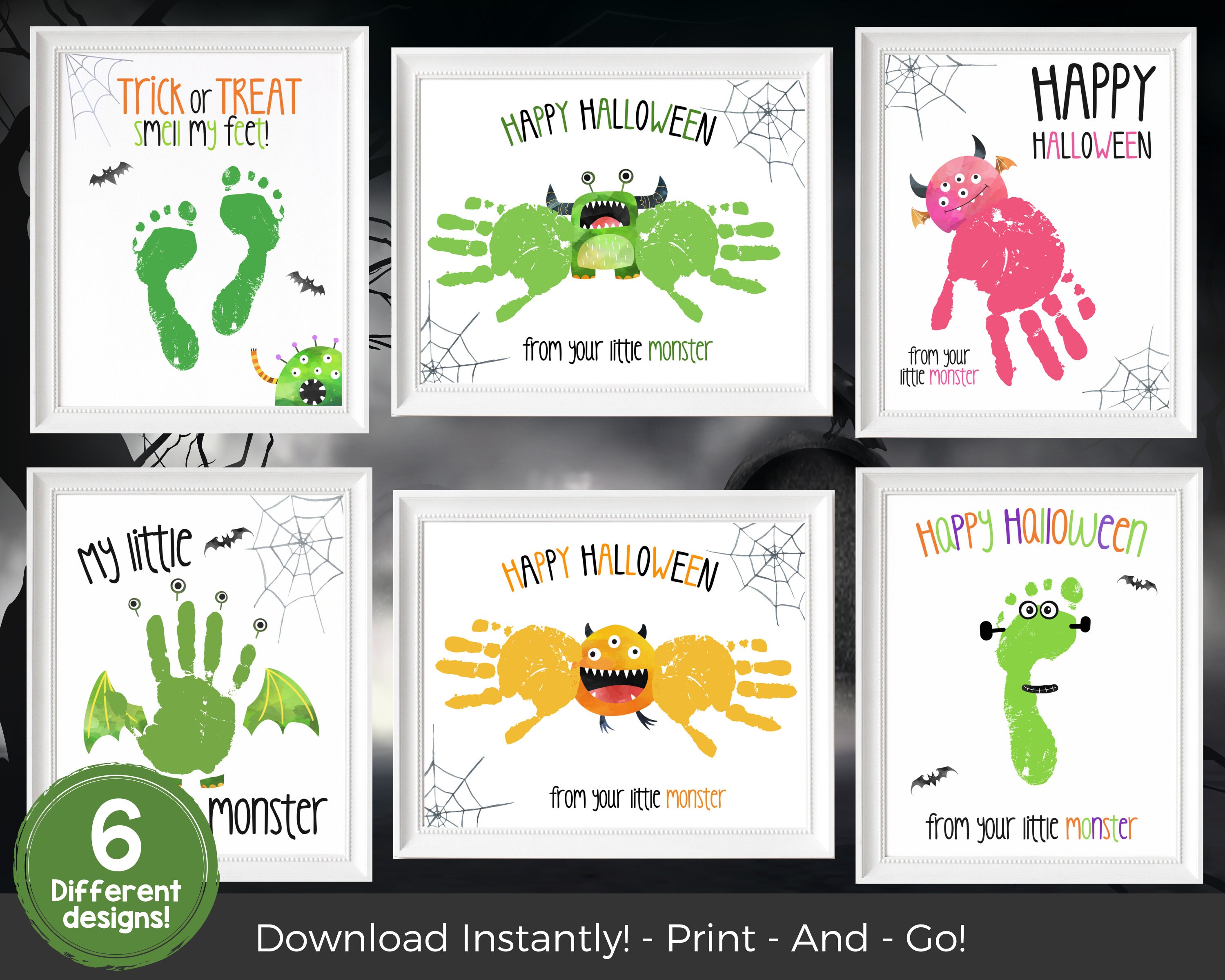 Halloween Handprint Craft DIY Craft for Kids Art Halloween - Etsy