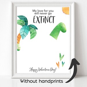 Dinosaur Printable Handprint Art, Valentine Handprint Craft for Kids ...