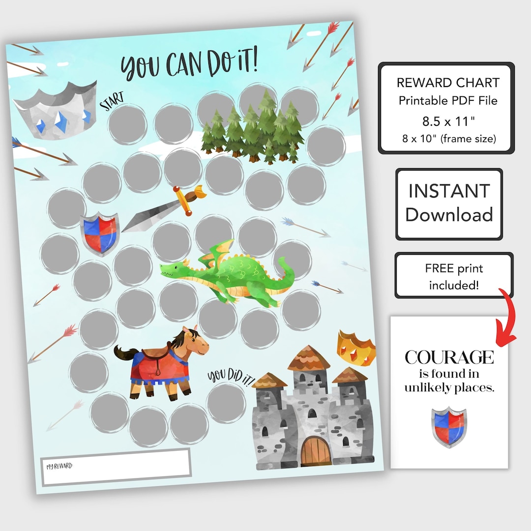 Knight Printable Reward Chart, Good Behavior Chart for Kids ...