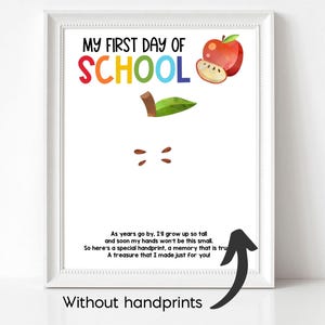 Apple Handprint Craft Back to School Poem, First Day of School Activity ...