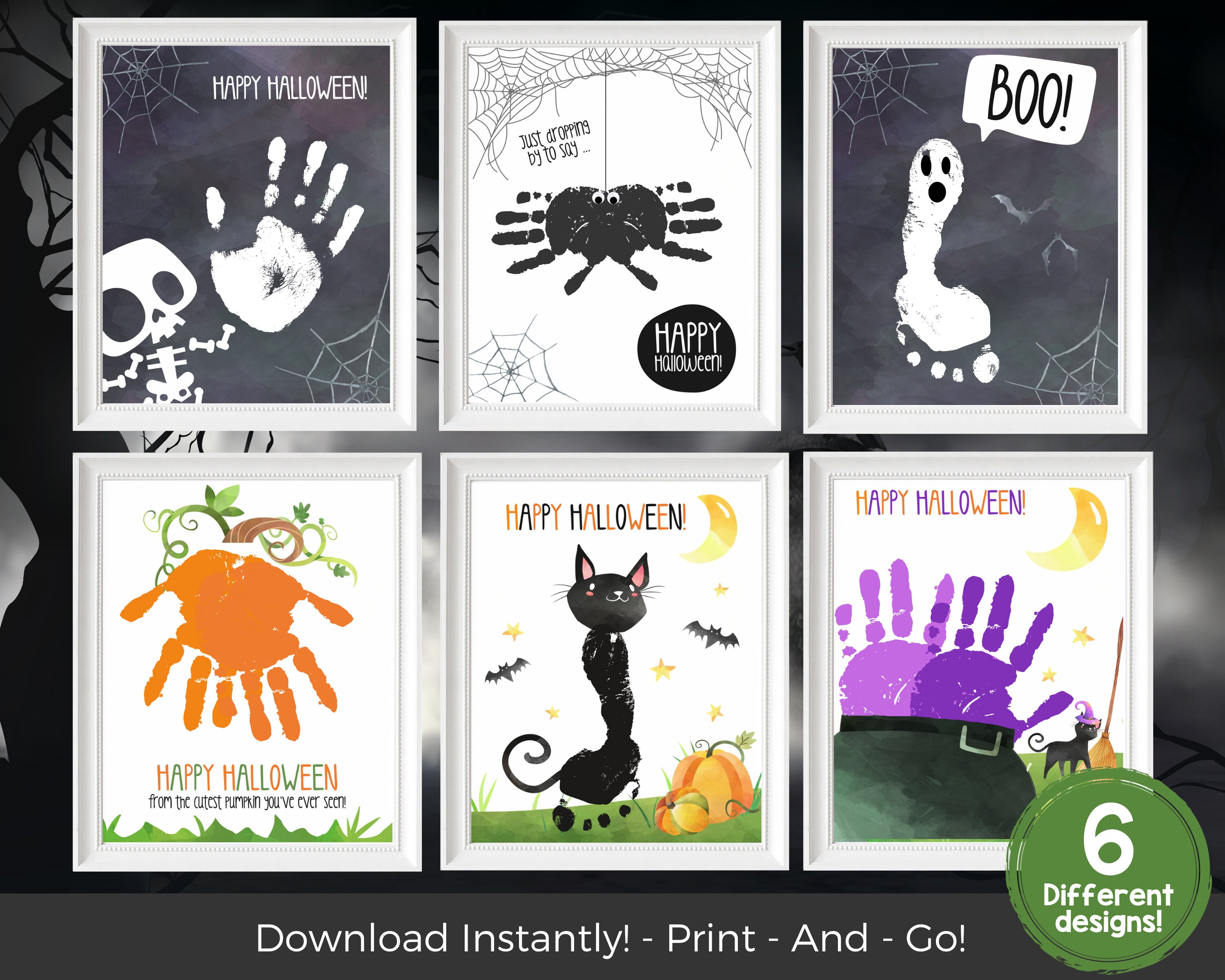 Halloween Handprint Craft DIY Craft for Kids Art Halloween - Etsy