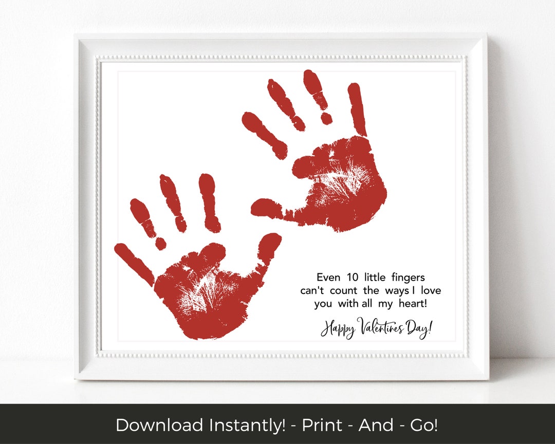 Printable Handprint Art Valentine Handprint Craft for Kids - Etsy