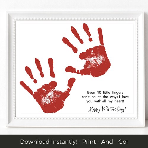 Printable Handprint Art for Kids Valentine Preschool - Etsy