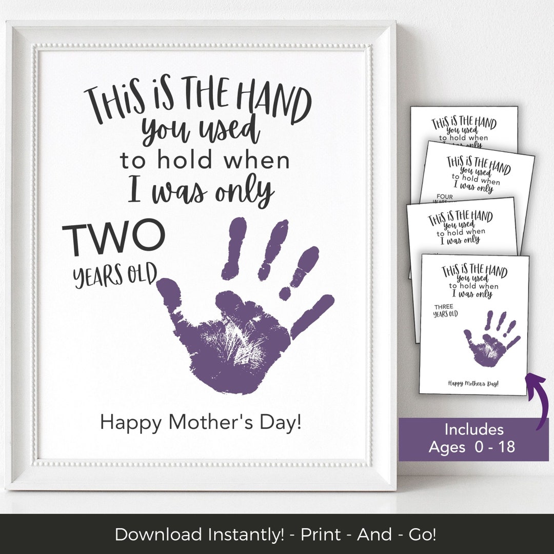 Mothers Day Handprint Printable, Mothers Day Handprint Art, DIY Mothers ...