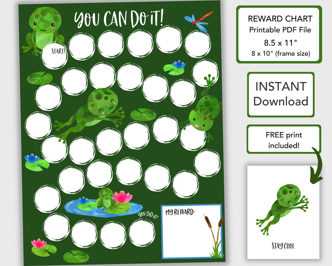 Frog Reward Chart for Kids Behavior Chart Printable Chore - Etsy