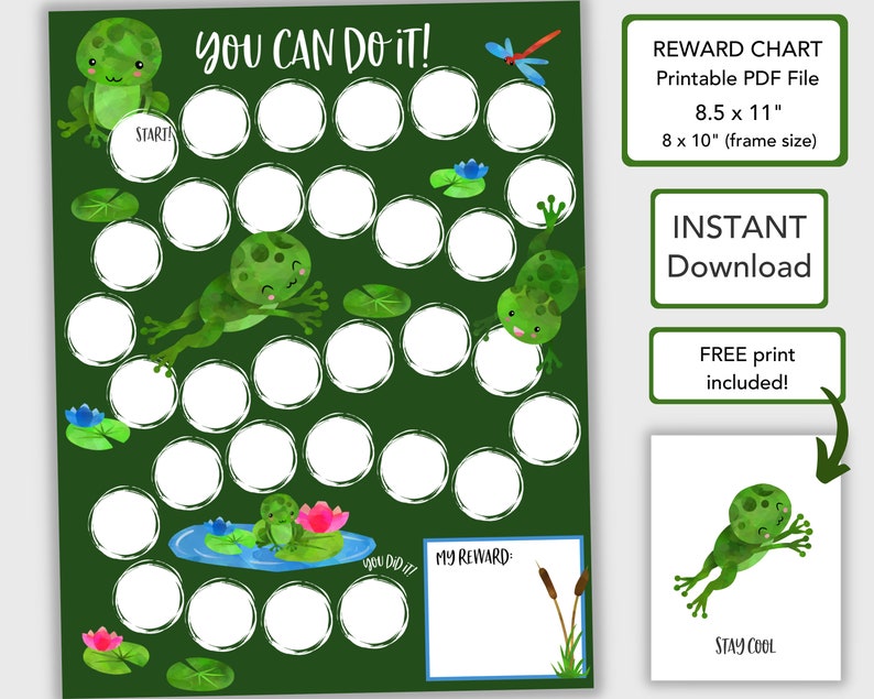 Frog Reward Chart for Kids Behavior Chart Printable Chore - Etsy