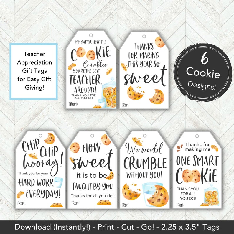 Teacher Appreciation Gift Tag, Teacher Gift Tags Printable Thank You ...