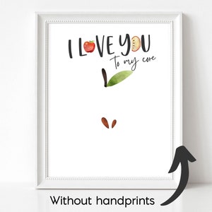 Love You to the Core Kids or Toddler Handprint Art, Grandparent Gift ...