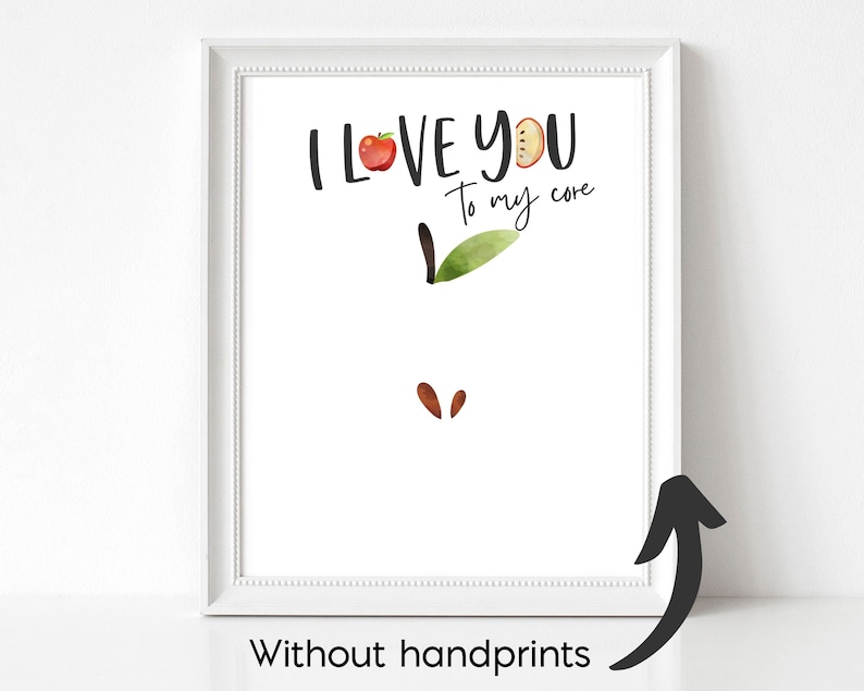 Love You to the Core Kids or Toddler Handprint Art, Grandparent Gift ...