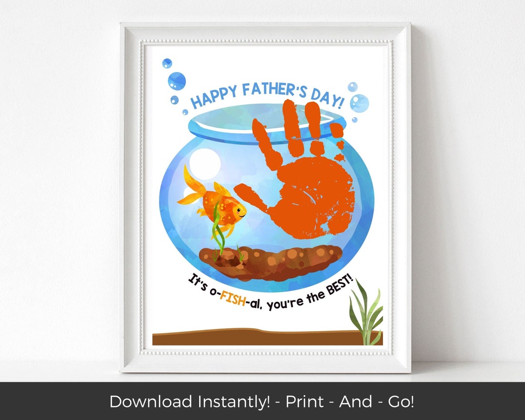 Fathers Day Printable Craft for Kids & Toddlers, Fathers Day Handprint ...