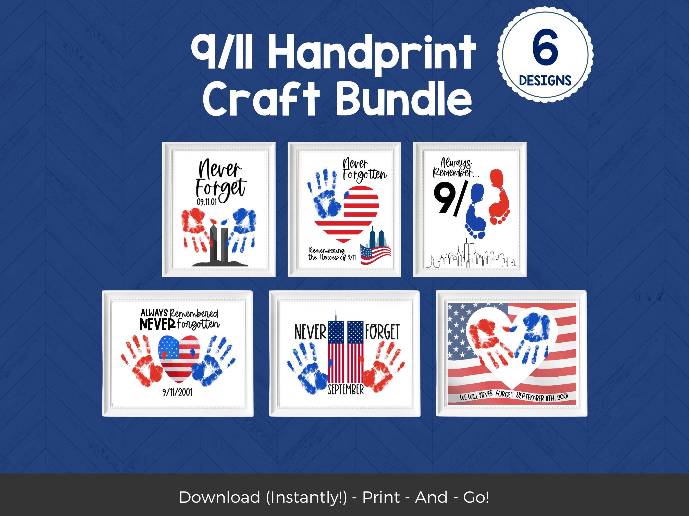 9/11 Handprint Craft Bundle Printable, Patriot Day Kids Activities ...