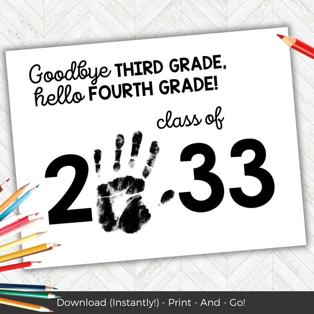 Third Grade Handprint Craft, Goodbye Third Grade, Last Day 3rd Grade ...
