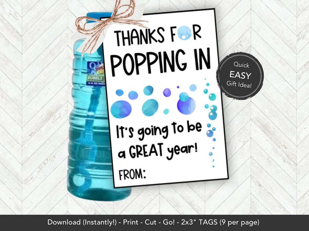 Bubble Gift Tag Printable, Meet the Teacher Gift Tag, Welcome Back to ...
