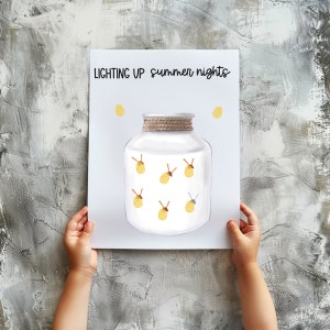 Firefly Fingerprint Craft, Printable Summer Craft, Easy Summer Camp ...
