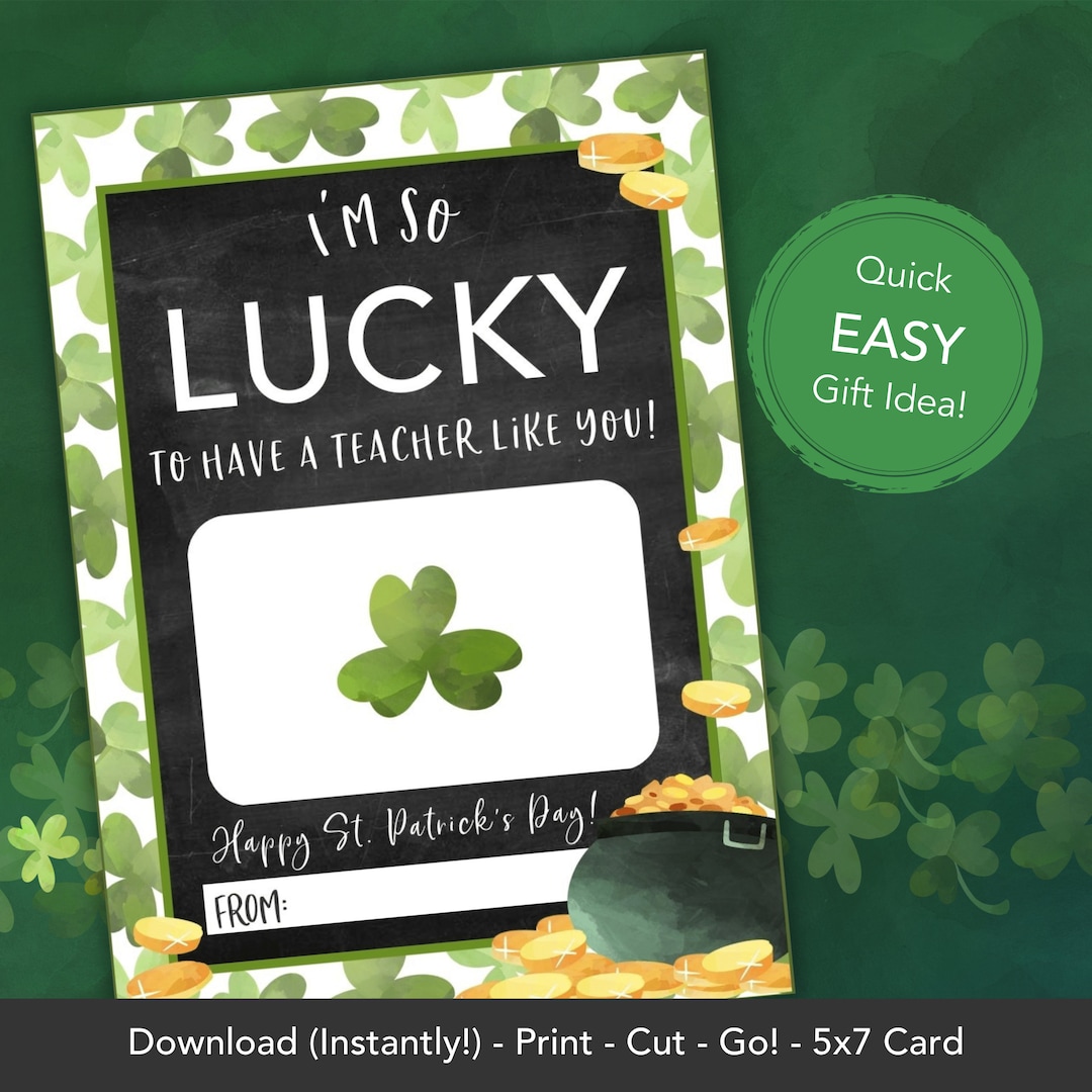 St. Patrick's Day Gift Card Holder, St. Patrick's Gift Printable ...