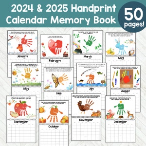 Handprint Calendar 2024 2025, Preschool Handprint Art Printable, 1st ...