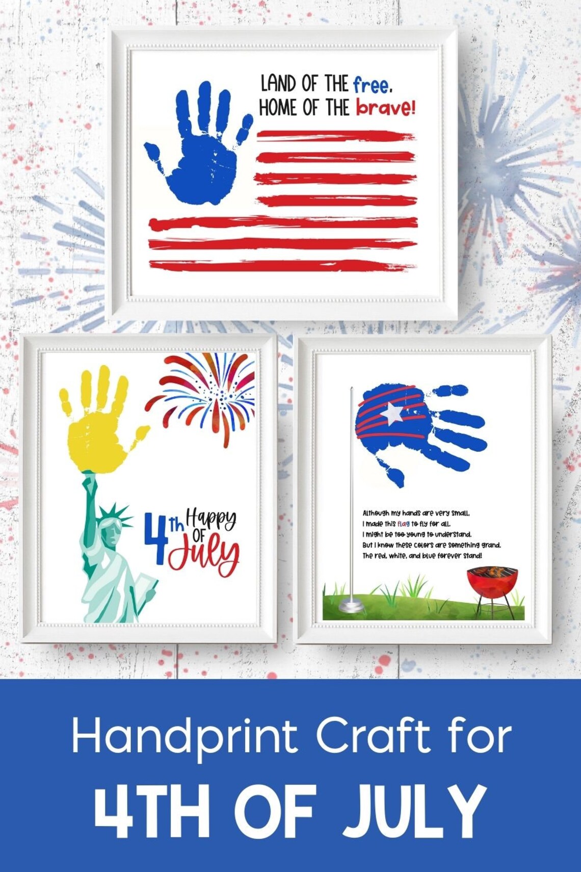 American Flag 4th of July Handprint Art, Fourth of July Handprint Craft ...