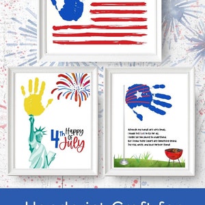 American Flag 4th of July Handprint Art, Fourth of July Handprint Craft ...