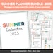 2025 Summer Calendar, Summer Planner Bundle, Kids Chore Chart, Summer ...