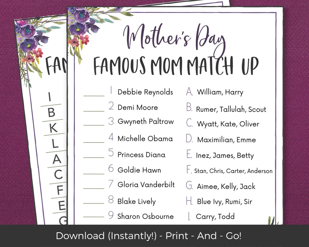 Jeu-questionnaire sur la Fête des Mères à imprimer, Idées de brunch ...