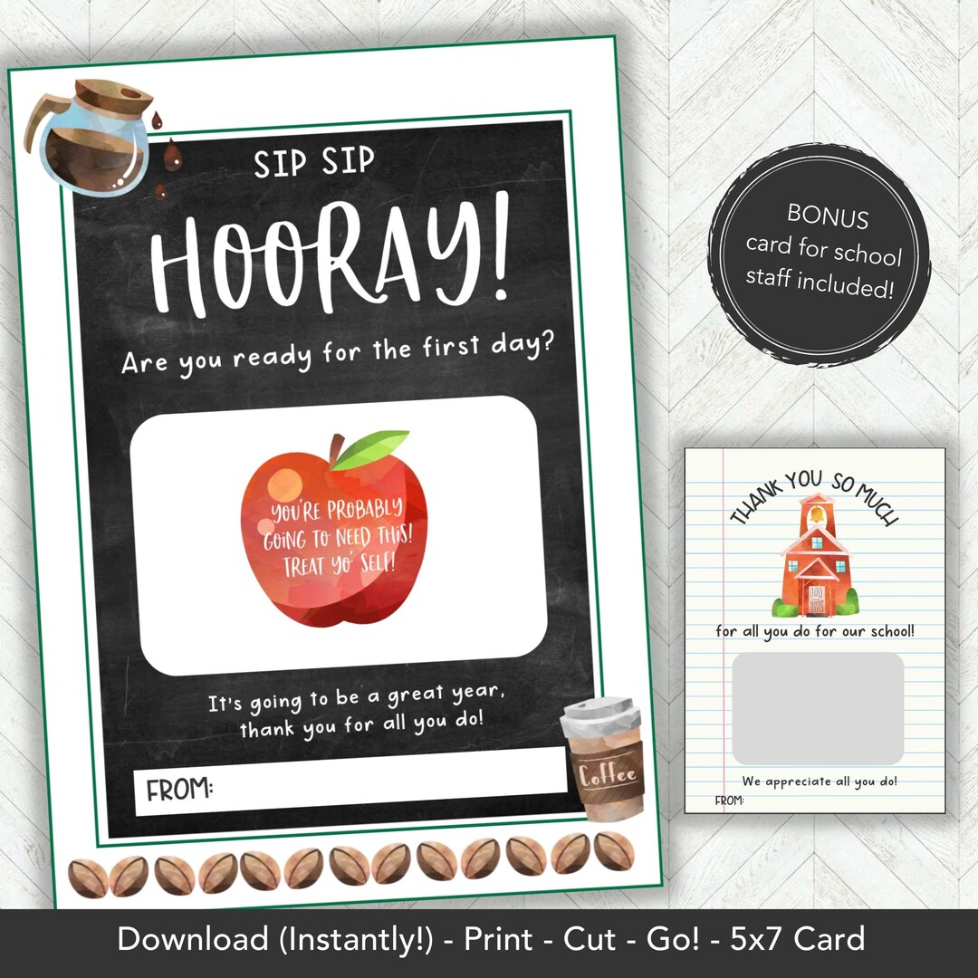 Back to School Gift, Teacher Appreciation Gift Card Holder, 1st Day of ...