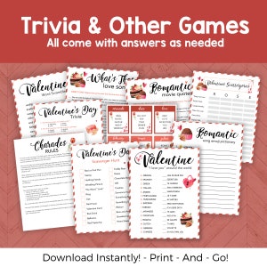 Valentines Day Games Bundle, Printable Valentine Party Games for Kids ...