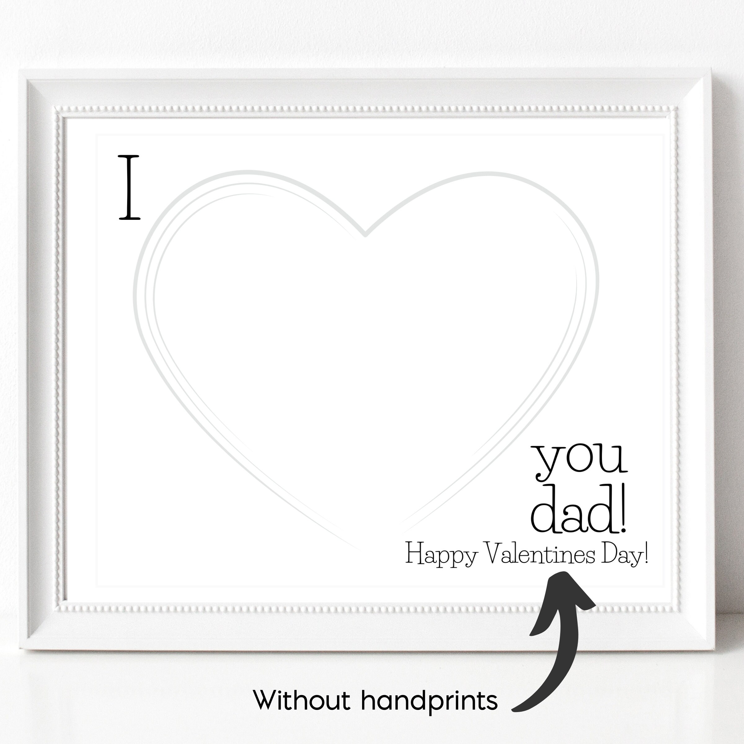 Printable Handprint Art, Valentines Gift for Dad, Valentine Handprint ...