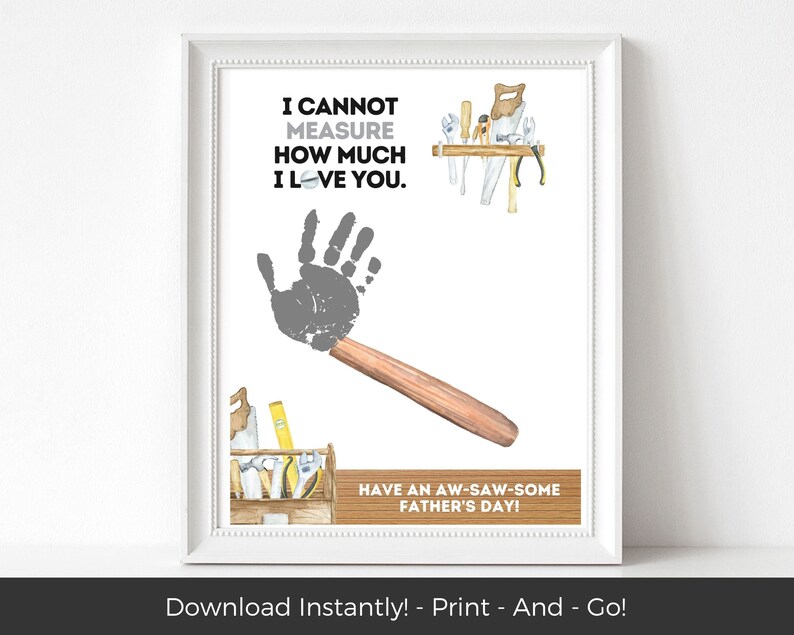 Fathers Day Printable Handprint Craft Gift for Dad From Kids, Easy ...