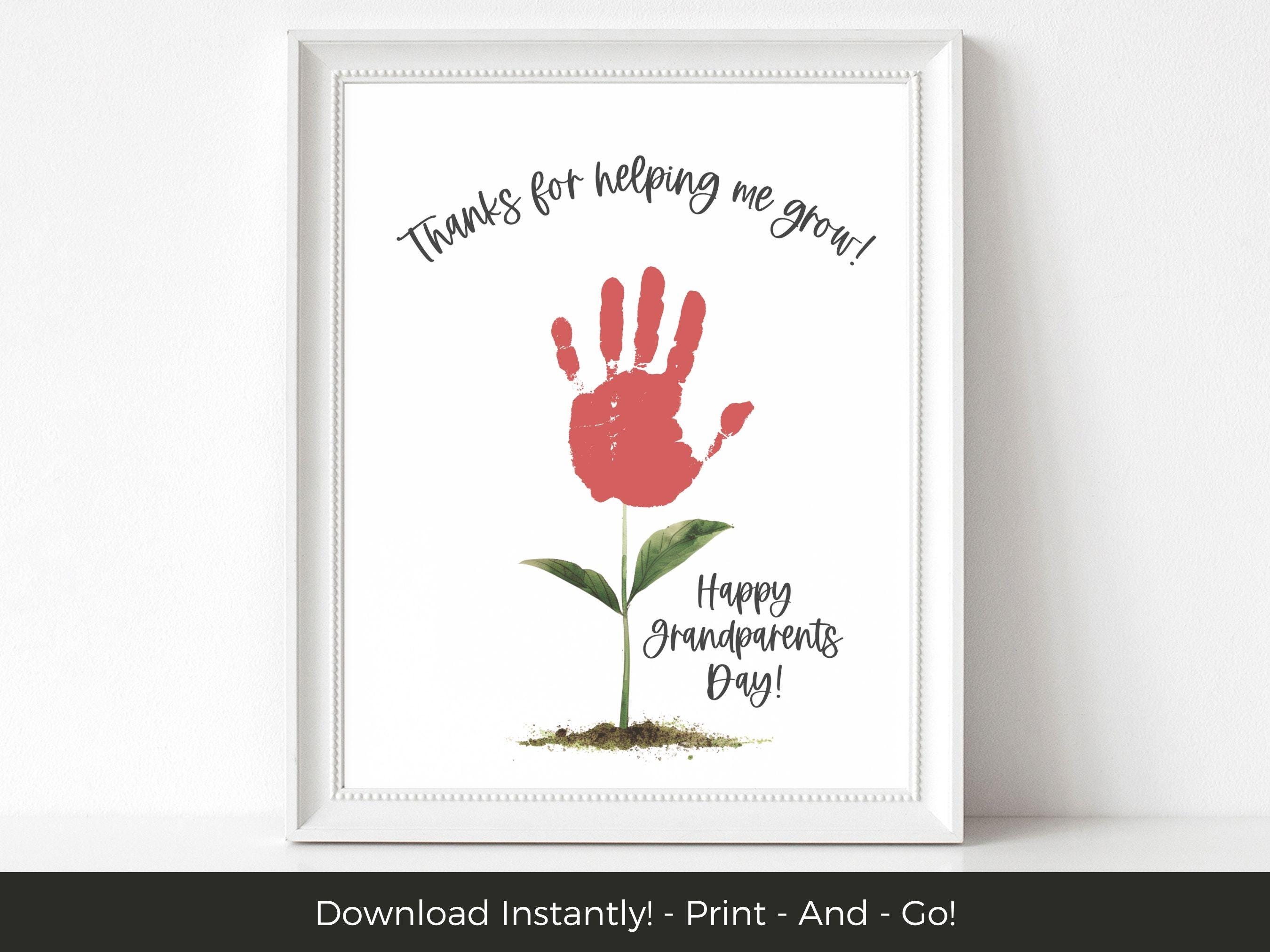 Grandparents Day Handprint Craft Printable, Gift for Grandma Grandpa ...