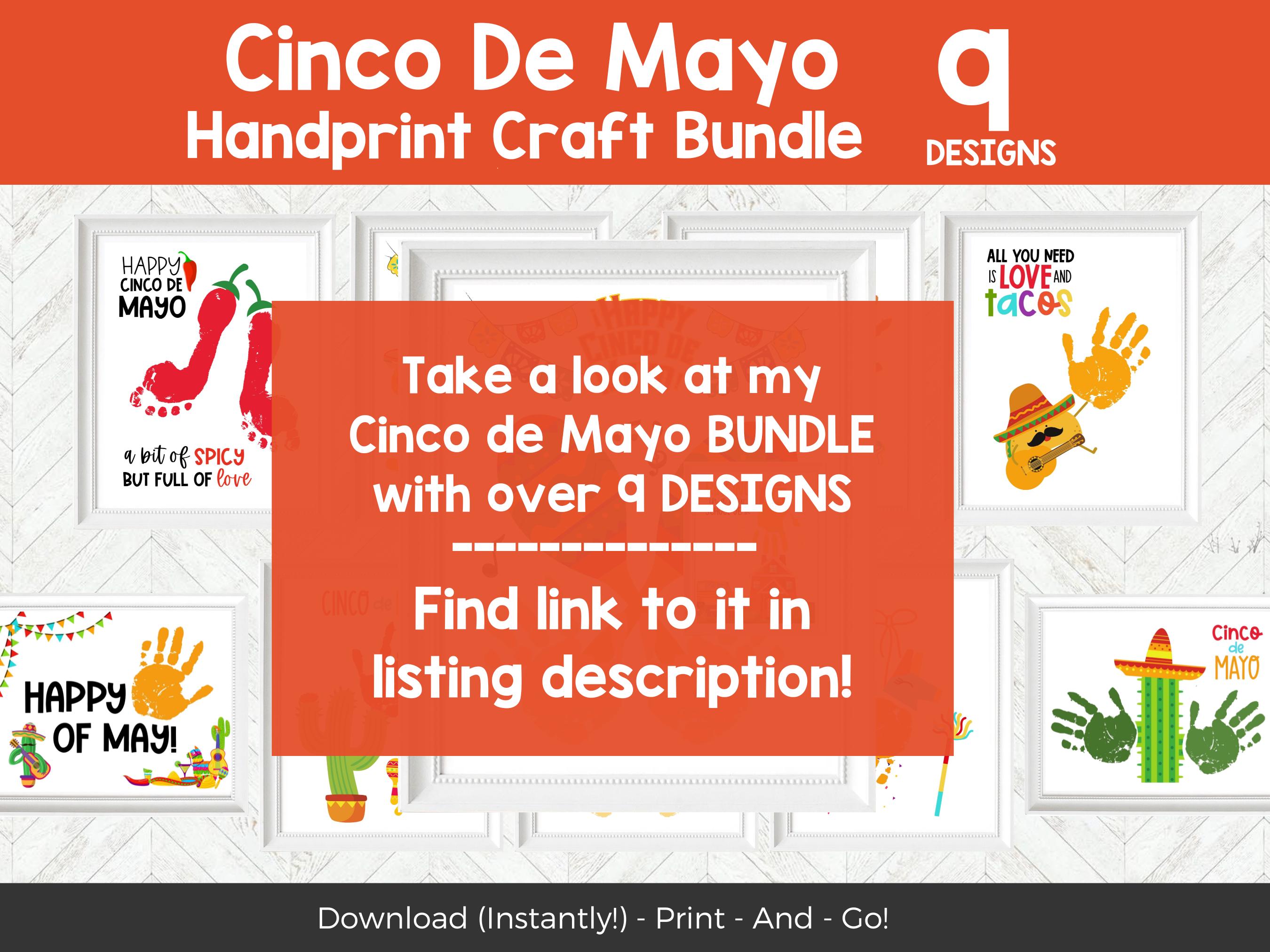 Pinata Handprint Craft Cinco De Mayo Handprint Art Printable - Cinco De ...