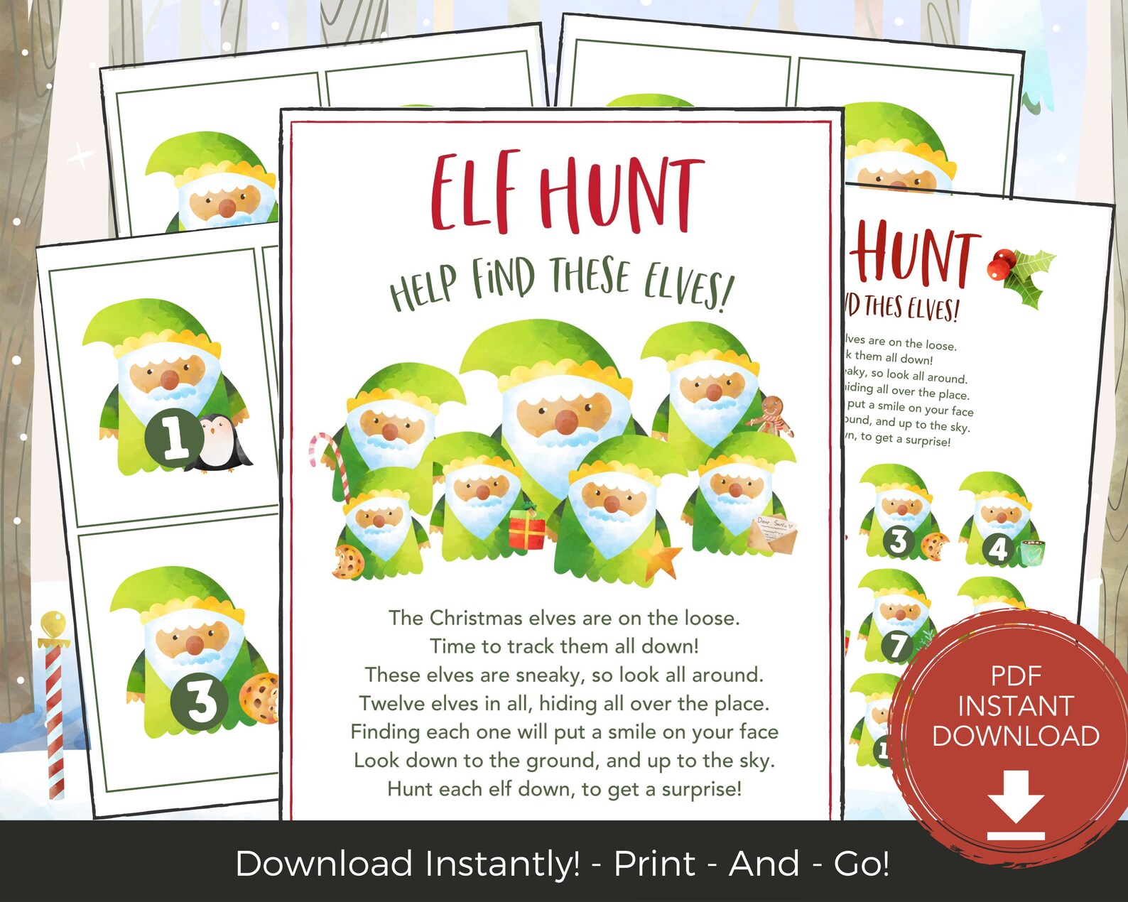 Elf Scavenger Hunt Christmas Games for Families Printable - Etsy