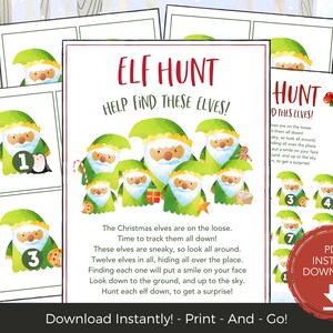 Elf Scavenger Hunt Christmas Games for Families Printable - Etsy