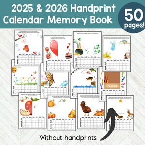 Handprint Calendar 2025 2026, Preschool Handprint Art Printable, 1st ...