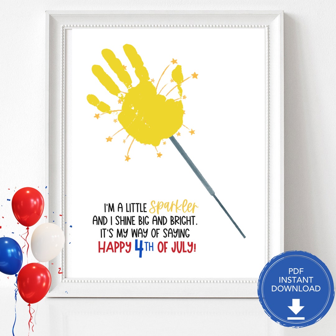 4th of July Handprint Art, Fourth of July Poem Handprint Craft, Prek ...