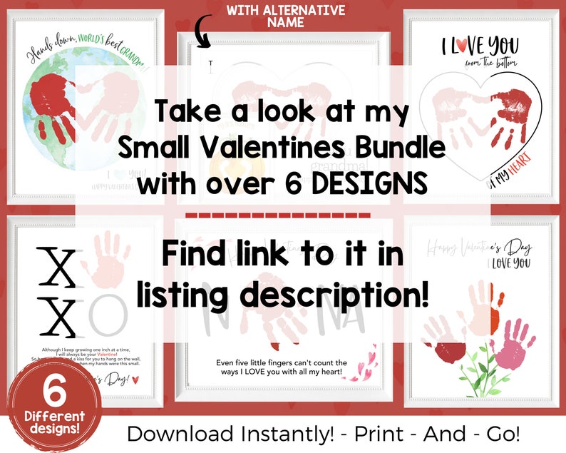 Printable Crafts for Kids Flower Handprint Valentine Art - Etsy