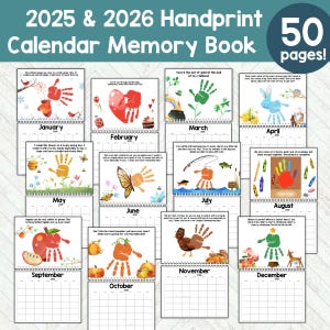Handprint Calendar 2025 2026, Preschool Handprint Art Printable, 1st ...