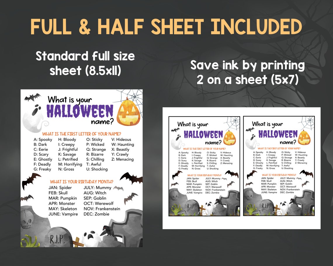 What's Your Name Halloween Printable Halloween Party - Etsy
