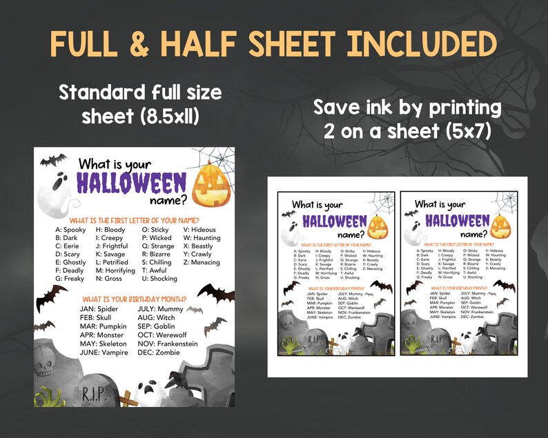 What's Your Name Halloween Printable Halloween Party - Etsy