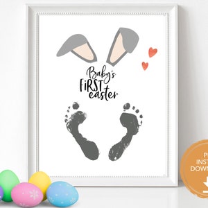 Bunny Feet Easter Craft Easter Footprint Kids Craft - Etsy