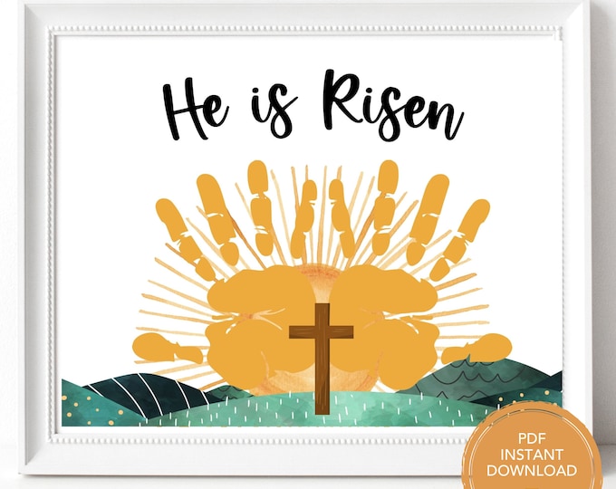 Easter Handprint Craft for Kid, Bible Verse Christian Printable ...