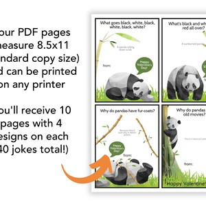 Panda Printable Valentine Cards for Kids Kids Valentines - Etsy