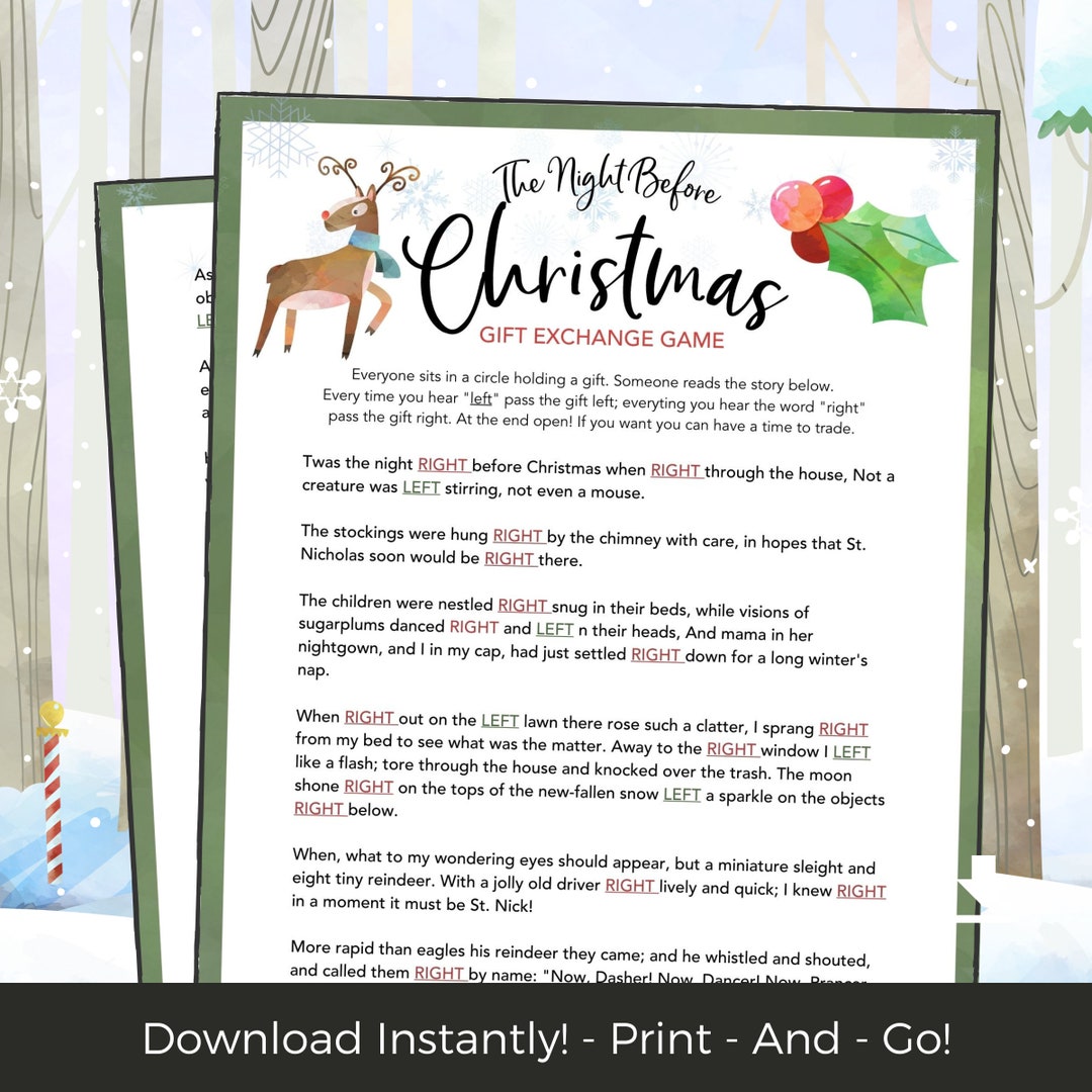 Left Right Christmas Party Games, White Elephant Gift Exchange ...