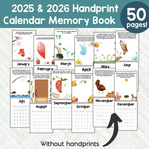 Handprint Calendar 2025 2026, Preschool Handprint Art Printable, 1st ...