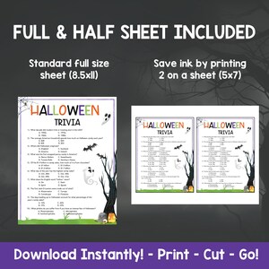 Halloween Trivia Game Printable, Halloween Party Games for Kids and ...