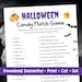 Halloween Candy Matching Game Halloween Game Printable Easy - Etsy